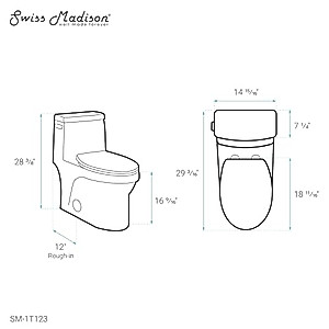 Swiss Madison SM-1T123 Virage One Piece Elongated Toilet 1.28 GPF