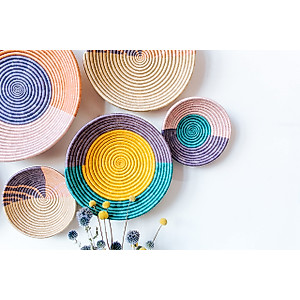 Small African Basket- Nyakizu/Rwanda Basket/Woven Bowl/Sisal & Sweetgrass Basket/Lilac, Blush, Teal