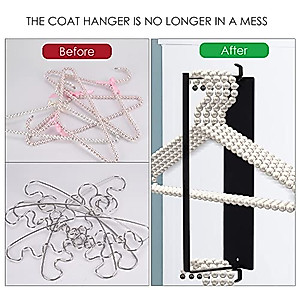 Linkidea 2 Pack Magnetic Hanger Storage Rack for Washing Machine, Wall Mounted Hanger Organizer, Closet Laundry Room Clothes Hanger (Black)