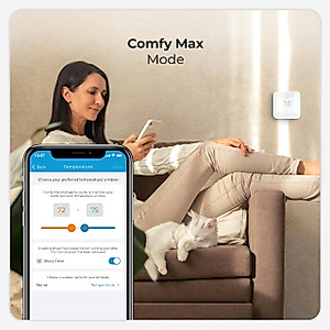 Breez Max | Smart AC Controller | WiFi Thermostat for Mini-Split, Window, Portable ACS/Heat Pumps | AI-Based Tech | Free App, No Subscriptions | Alexa, Google, Siri Shortcuts, IFTTT (White)