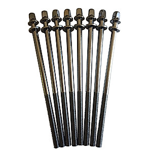 ROSS Percussion 7/32 * 110mm Tension Rods for Bass Drum - 8 Pack