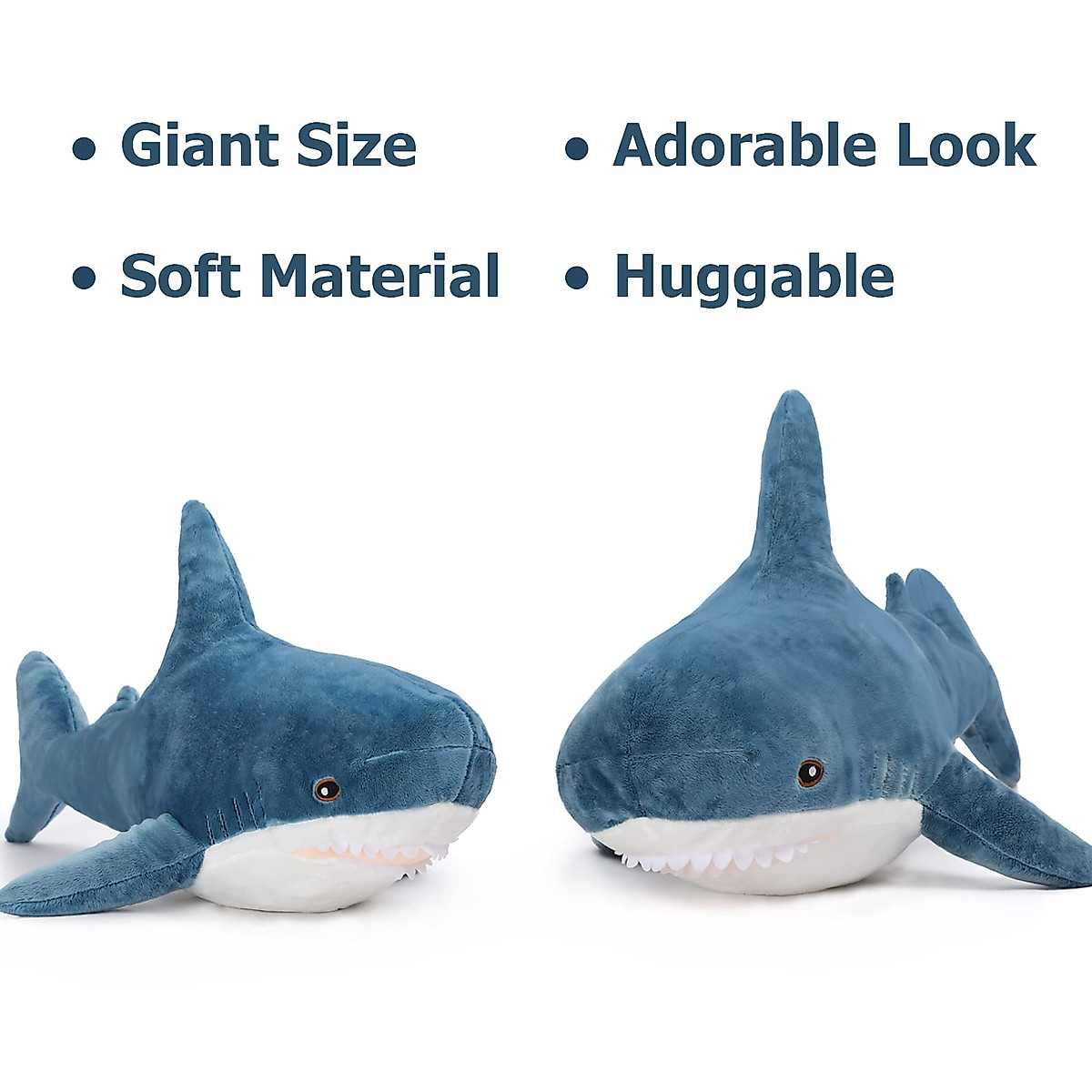 MorisMos Giant Stuffed Animal Shark Plush, Shark Stuffed Animal Large, Soft Shark Pillow Stuffed Toy for Kids, 32in