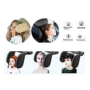Car Headrest Pillow Road Pal Headrest Car Seat Head Neck Support Adjustable Headrest Neck Support for Kids Adults (Beige)