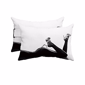 Chaise Lounge Head Resting Pillows The Shadow of Sexy Lady with High Heels Outdoor Lumbar Pillows Waterproof Patio Furniture Pillow with Insert Adjustable Elastic Stripe for Recliner Beach Chairs