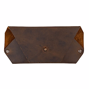 Hide & Drink, Sunglasses Minimalist Sleeve Case Protector, Eyewear Pouch, Great for Outdoors & Traveling, Full Grain Leather, Handmade, Bourbon Brown