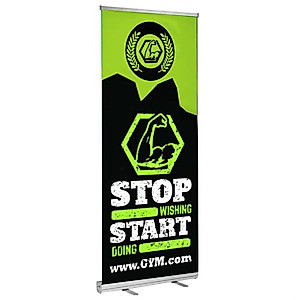 6 pack,33'' X 81'' Retractable Roll Up Banner Stand,business,Wedding,Pop Up Trade Show Sign Display,store sign display(Hardware only), Silver