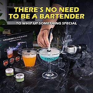 WITANHURST Flavor Blaster Portable Handheld Cold Smoking Gun Electric Smoker, Cold Indoor Smoker Smoke Infuser Gun Cocktail Kit for Food and Drinks – Includes Wood Chips and Batteries