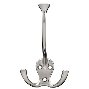 Flared Tri-Hook, Matte Nickel, 1 piece, Packaging May Vary