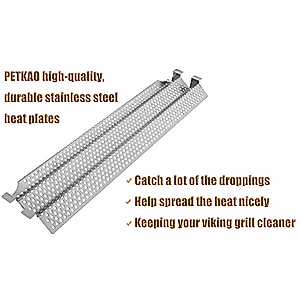 Stainless Steel Heat Plates Replacement Parts for Viking VGBQ 30 in T Series, VGBQ 41 in T Series, VGBQ 53 in T Series, VGBQ30, VGBQ41, VGBQ53, 4PCS