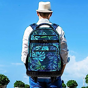 FTJCF 3pcs Rolling Backpack for Men, 21 Inche Adult Bag with Roller Wheels, Wheeled Bookbag Set for Boys - Green