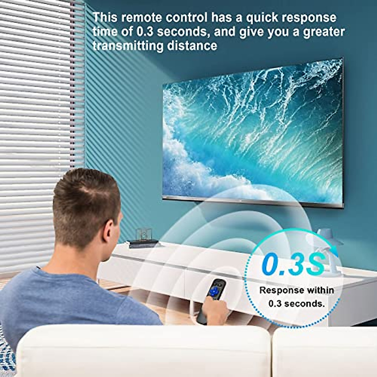 【Pack of 2】Replacement Remote for Roku TV, Compatible with Hisense Roku/TCL Roku/Onn Roku/Philips Roku/Insignia Roku/Sharp Roku TV, Remote with Netflix, Disney, Hulu, VUDU(Not for Roku Stick and Box)