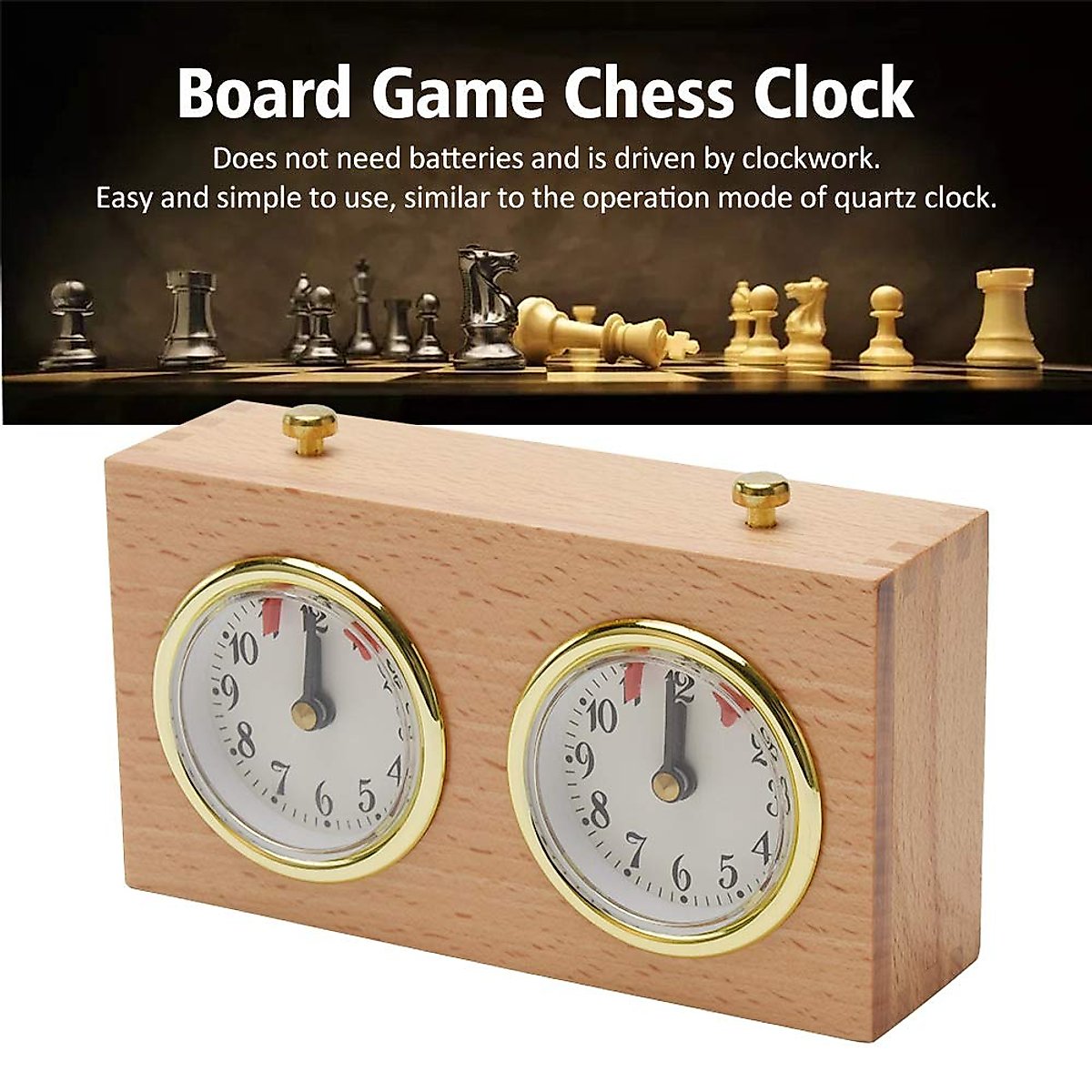 Chess Timer, International Chess Clock, Professional Chess Clock Game Timer, Analogue Clock Chess Timer, I-GO Count Up Count Down Timer, No Battery Needed