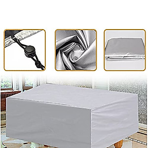 YUOPL Heavy Duty Patio Furniture Cover, Outdoor Furniture Covers Waterproof, Rectangle Garden Furniture Table Chair Set Covers Windproof, Multiple Colour