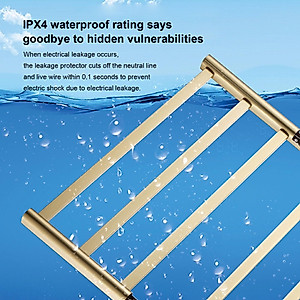 Bathroom Wall Heater,The top can be Folded 90°,Wall Mounted Towel Rack,304 Stainless Steel Heated Towel Rail,Bathroom Wall Mounted Towel Rack,Suitable for Bathroom, Kitchen (Color : Black)