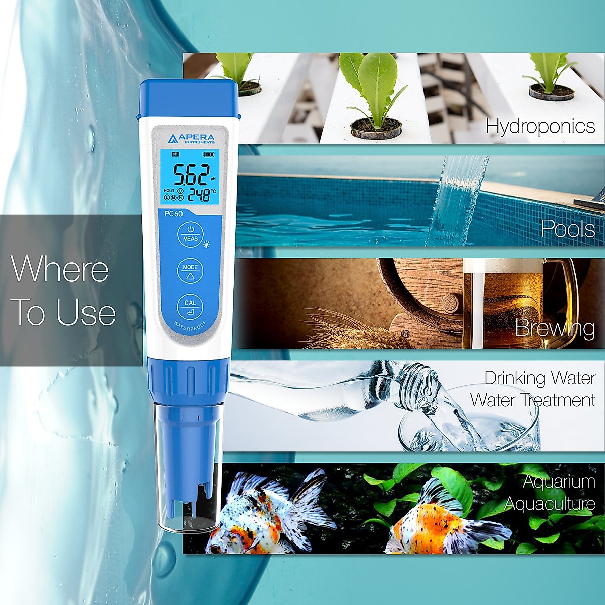 Apera Instruments Water Quality Tester Bundle - Turbidity Meter + pH/EC/TDS/Salinity Multi-Parameter Pocket Tester Kit
