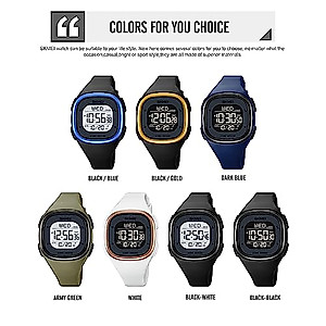 CakCity Square Watch Men Military Style Watch for Men Outdoor Watches for Women Green Digital Watch for Men with Alarm Dual Time