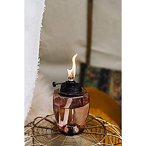 TIKI Brand Adjustable Flame TIKI Torch Glass Pink - Outdoor Decorative Lighting for Patio, Backyard, Lawn, 64 in, 1118019,Red