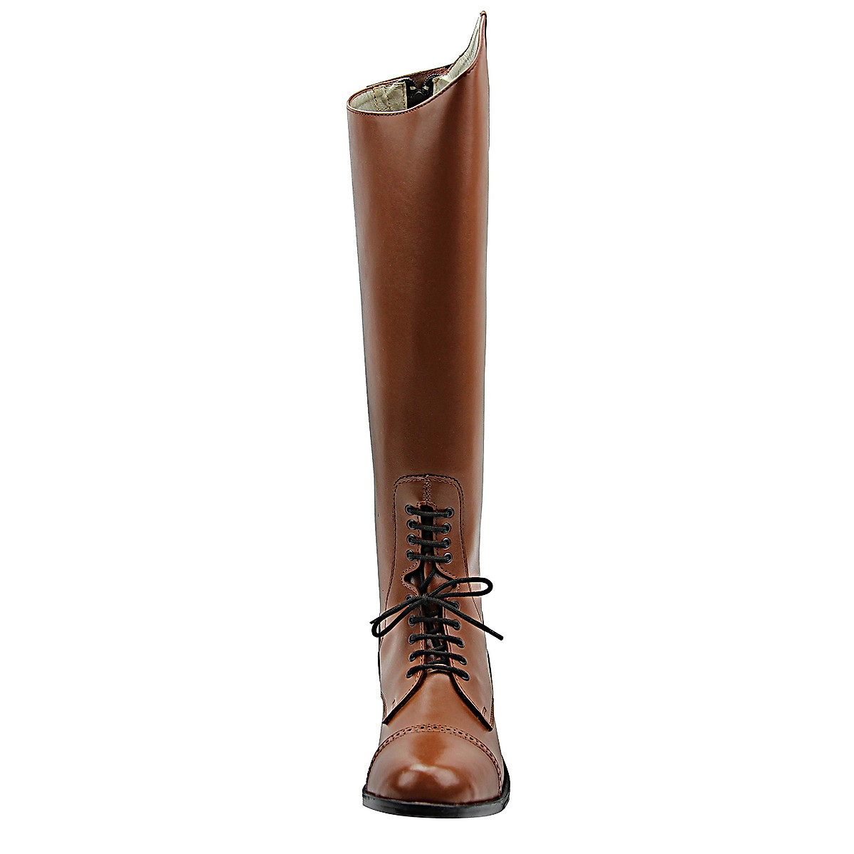 Hispar Women Ladies Victory Leather English Field Boots Horse Back Riding Equestrian - Tan 8 SLIIM Calf