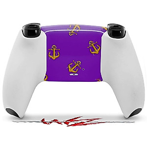 WraptorSkinz Skin Wrap compatible with Sony PS5 DualSense Controller Anchors Away Purple (CONTROLLER NOT INCLUDED)