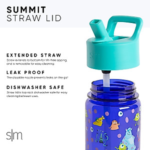 Simple Modern Disney Kids Water Bottle Plastic BPA-Free Tritan Cup with Leak Proof Straw Lid | Reusable and Durable for Toddlers, Boys, Girls | Summit Collection | 16oz, Frozen Sisters