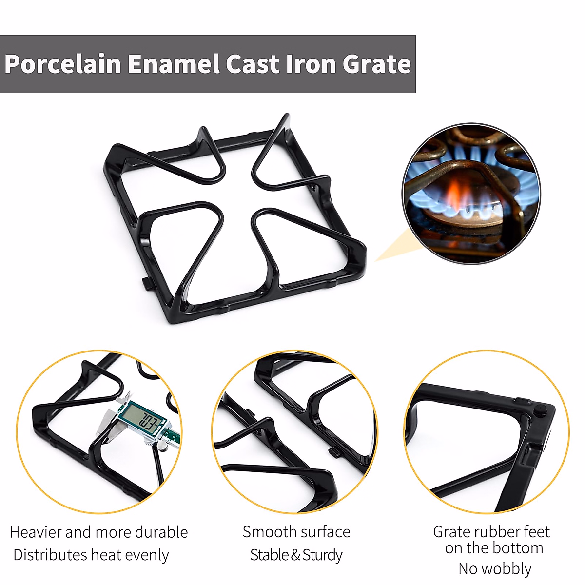 WB31K10034 Grate Replacement Parts For GE Burner Grate Stove Parts General Electric Gas Range Parts Stove Surface Top Grate Cast Iron Rack 4 Pack