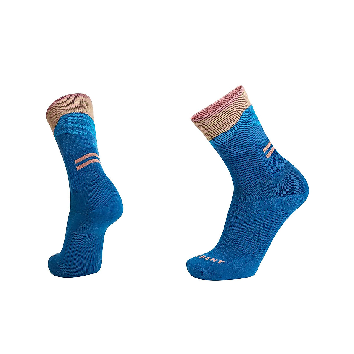 Le Bent Lucy Ultra Light 3/4 Crew Trail Merino Wool Sock for Trail Running, Road Running, and Hiking - Morrocan Blue - Small