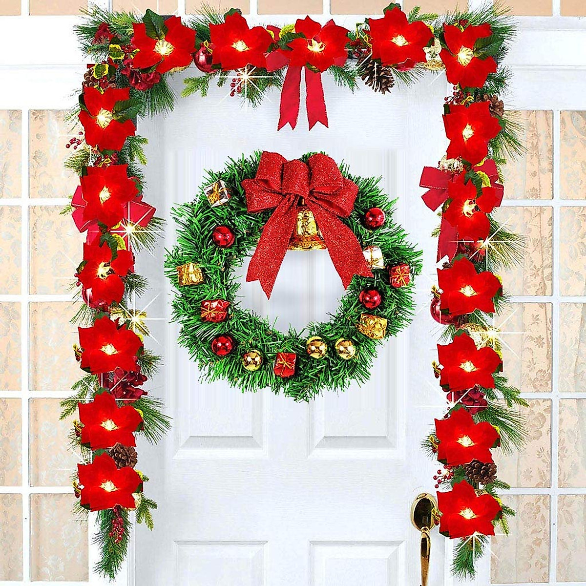 Parrot Mini Drones Refurbished Christmas Door Merry Party Wall Decoration Bell Small Garland Wreath Baby Bed Bell Rattle 4 Pro Plus Drone (Green, One Size)