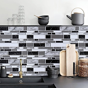 Livebor Peel and Stick Backsplash Wallpaper Kitchen Backsplash Wallpaper 11.8inch x 118.1inch Tile Contact Paper Kitchen Peel and Stick Countertops Waterproof Wallpaper for Bathroom Kitchen Wallpaper
