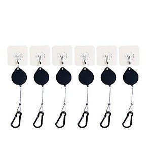 (6 Pack) Orzero VR Cable Management Compatible for Quest 2, Quest, Rift S, Valve Index, HTC Vive, Sony Playstation or Other Wired VR Games Retractable with Lanyards and Adhesive Hooks
