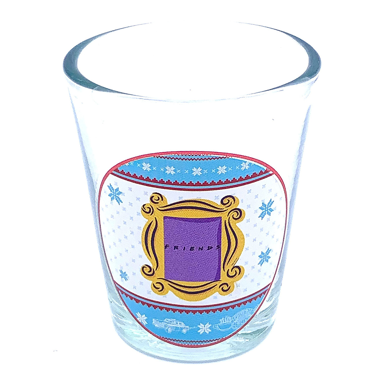 Friends The Television Series Set Of Four Shot Glasses! Featuring The Holiday Armadillo, The Thanksgiving Turkey, Central Perk Logo And Infamous Picture Frame! Fiends TV Show Inspired Glassware Set!