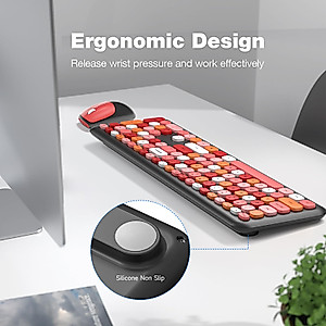 Wireless Keyboard Mouse Combo, Dilter Compact Wireless Keyboard and Mouse Set 2.4G Ultra-Thin Sleek Cute Cat Shape Design for Windows, Computer, Desktop, PC, Notebook (Purple)