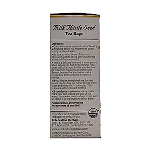 Celebration Herbals Organic Milk Thistle Seed Herbal Tea -- 24 Tea Bags, NET WT.60, 2.11 OZ