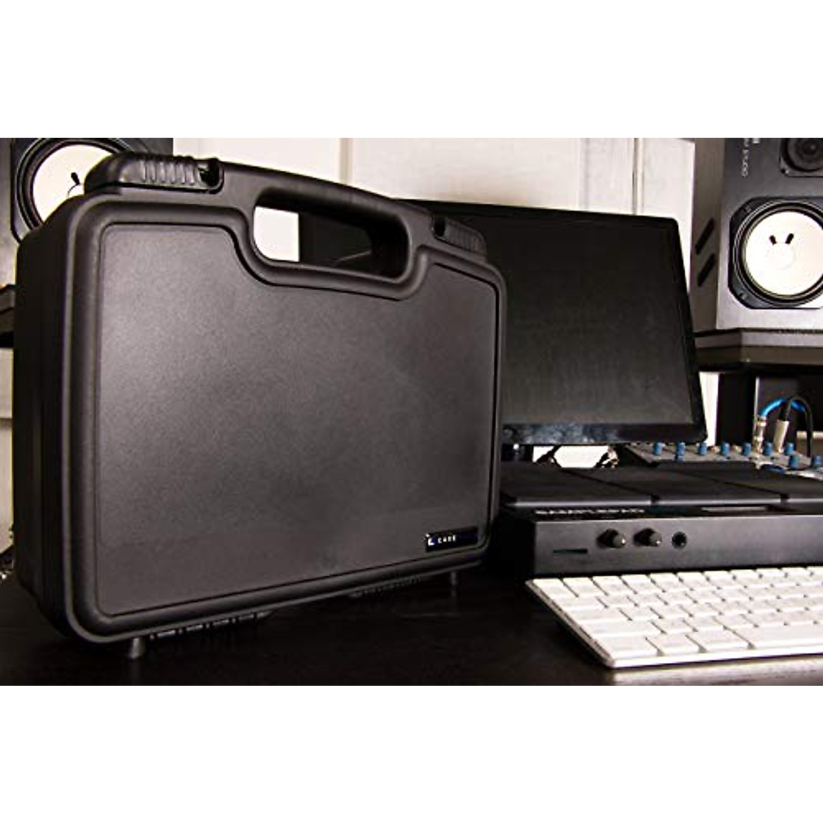 CASEMATIX Portable Hard Travel Case with Diced Foam Compatible with AAXA P7 Pico Projector, Ivation, Brookstone Projectors and Others with Mini Tripod, Charger, and Small Accessories - Case Only