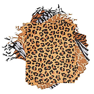 BLUE PANDA Drawstring Bags for Kids Birthday Safari Jungle Party (10x12 In, 12 Pack)