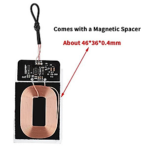 2 Pack Wireless Charger Receiver,DIY Wireless Charging Receiver Module with Magnetic Spacer,Qi Wireless Charging Standard,Built-in Short-Circuit Protection,Over-Voltage Protection