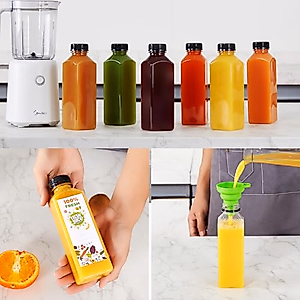 The Buyer Choice 24pcs 16oz Plastic Bottles with caps bulk – Clear Reusable Juice Bottles with caps for smoothies, Disposable Empty bottles for drinks, Juice containers with lids for fridge