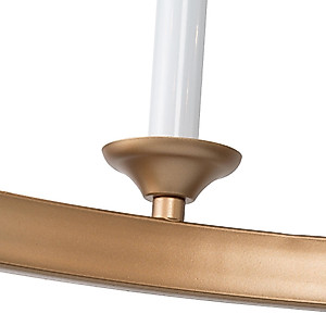 Uolfin Wagon Wheel Chandelier Gold, Modern Large 26.5” Dining Room Chandelier Light Fixture with 6 White Candlesticks for Kitchen, Living Room and Bedroom