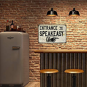 Chico Creek Signs Entrance to Speakeasy Sign Decor Speak Easy Signs Great Gatsby Prohibition Decorations Rustic Farmhouse Roaring 20s 1920s Mugshot Wall Art Tin Metal 8 x 12 High Gloss 208120020151