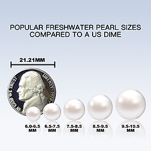 BURLAP LIFE White Freshwater Cultured AAAA Quality Genuine Real Pearl Strand Necklace 18 Inch Length for Women Fine Jewelry Gifts for Her 6.0mm-6.5mm