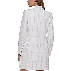 DKNY Women's Novelty Coldweather Long Sleeve Jacket, White/Sand