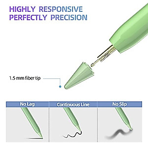 Apple Pencil for iPad Air 5/4/3rd, iPad Pro 11/12.9 Inch - Magnetic Stylus with Palm Rejection & Tilt Sensitivity, Green