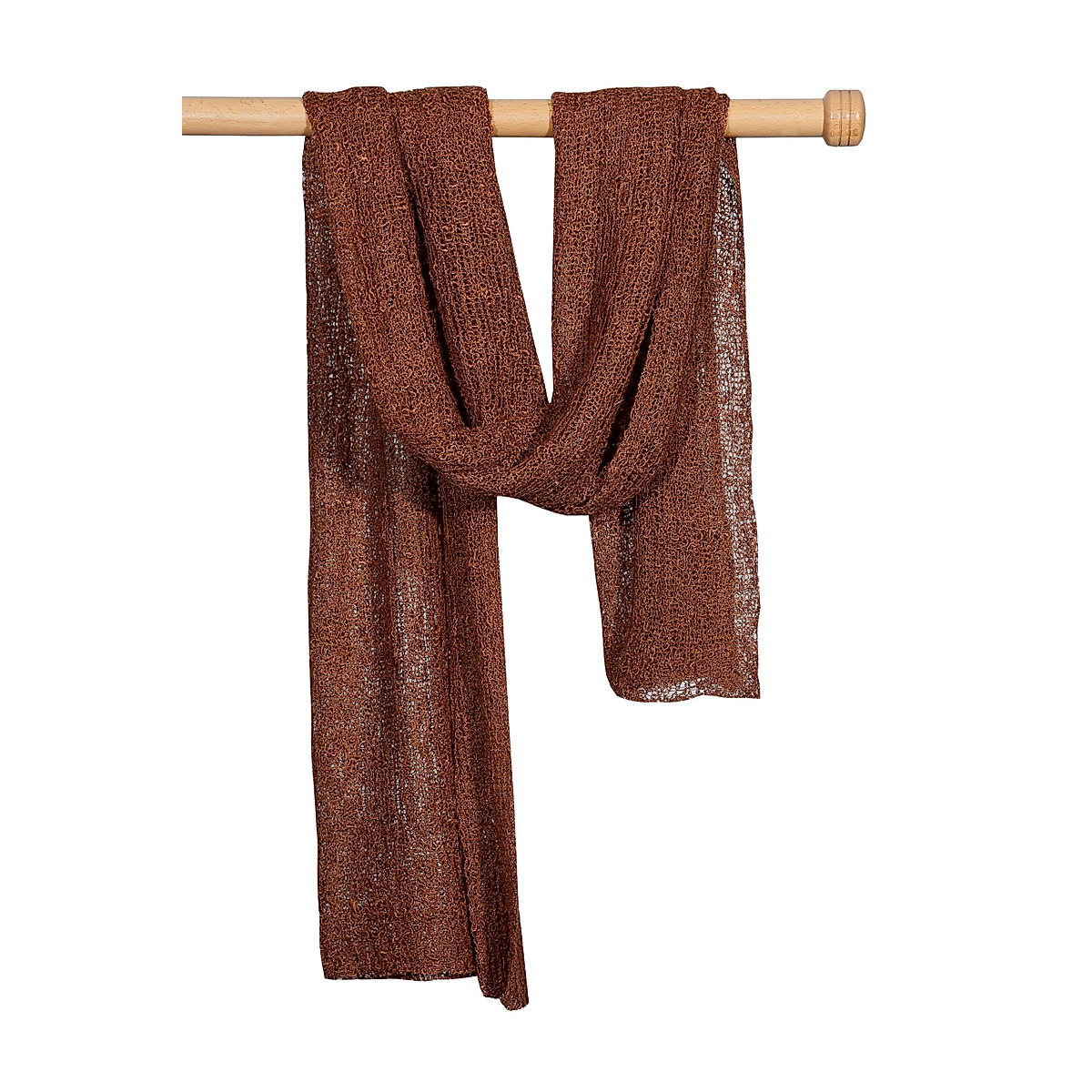 Matissa Newborn Baby Photography Prop Swaddle Cheesecloth Knit Crochet Wrap 16 Colors Available (Brown)