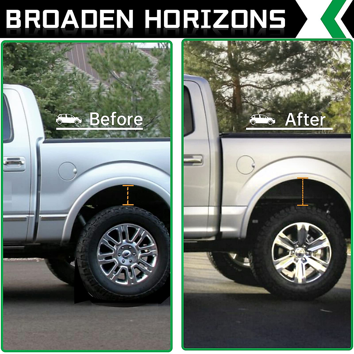 AUTOPTIM 3 inch Rear Leveling Lift Block Kit, Replacement for 2004-2021 Ford F150 Square Leaf Spring Axle U Bolts Set