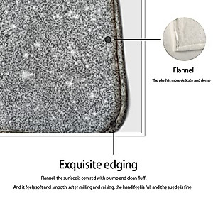 Silver Glitter Sparkles Kitchen Rugs Set Water Absorb Microfiber Non-Slip Kitchen Rug Bathroom Mat Doormat Carpet for Laundry