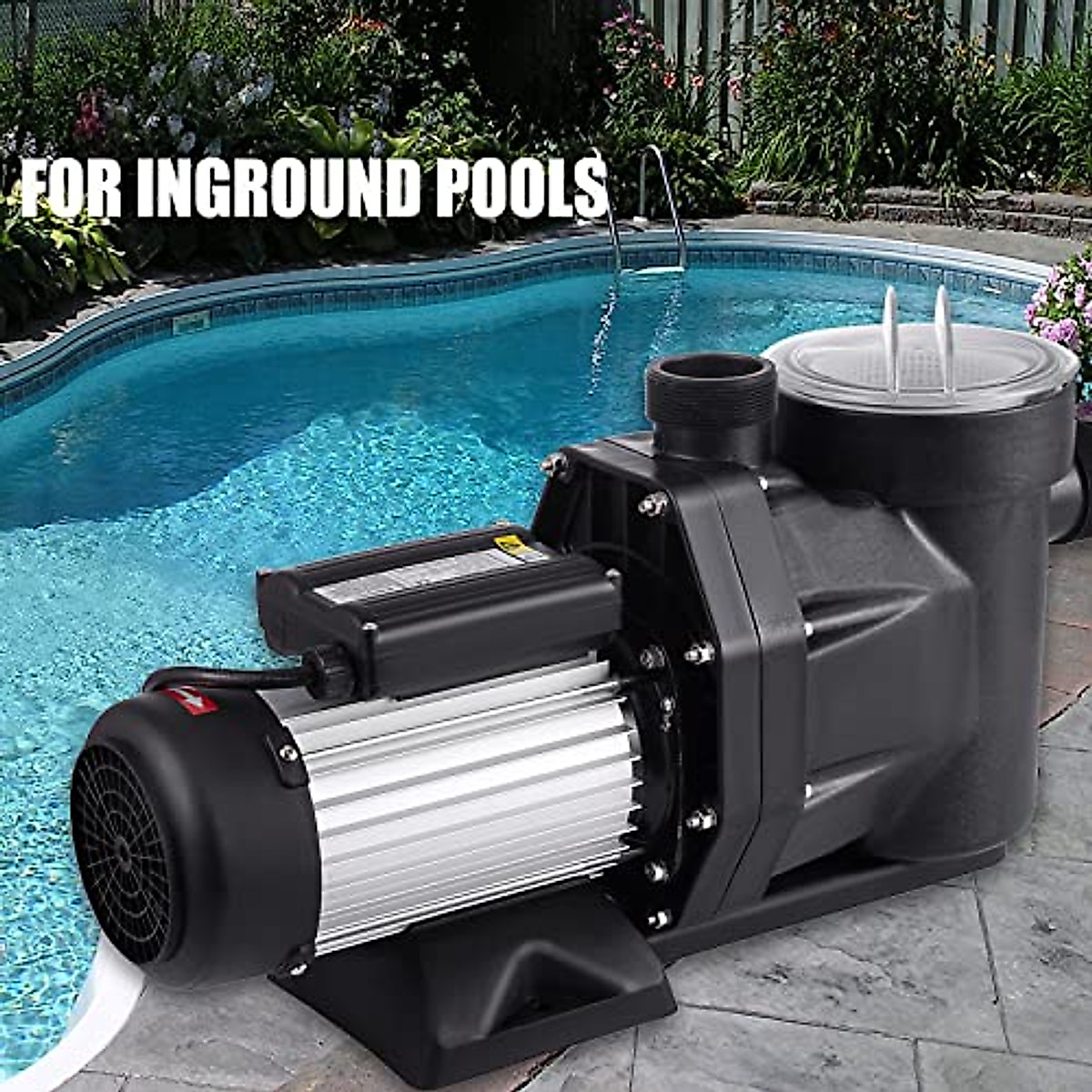 TOPDEEP Pool Pump 2.5 HP Inground, 8800 GPH Self Primming pool pump above ground, 1850W Single Speed Swimming pool pumps with Strainer Basket & 2Pcs Connectors