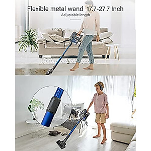 PUWEIKE Stick Vacuum Cleaner Cordless 23000pa Strong Suction Vacuum Cleaner with Bed Brush, Air Purification Pet Vacuum, Lightweight Handheld Vaccum for Car, Pet Hair, Carpet, Hard Floor