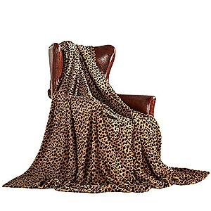 MERRYLIFE Leopard Throw Blanket Decorative Fleece Throw | Ultra-Plush Colorful Oversized | Couch Blanket Travel Lap | Queen Size(90" 90",Cheetah)