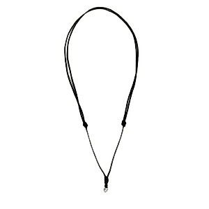 poppip 5 Pieces Handmade Craft Vintage Black Cord Rope Adjustable Necklaces With Metal Ring For Hanging Boho Pendants Balck Cord necklace For Men Women Size 18-30 Inches Thick 2 MM.