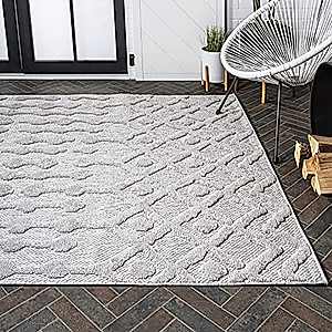 JONATHAN Y IBZ103C-3 Peralta Moroccan Diamond Indoor Outdoor Area-Rug Bohemian Geometric Easy-Cleaning Bedroom Kitchen Backyard Patio Porch Non Shedding, 3 X 5, Light Gray