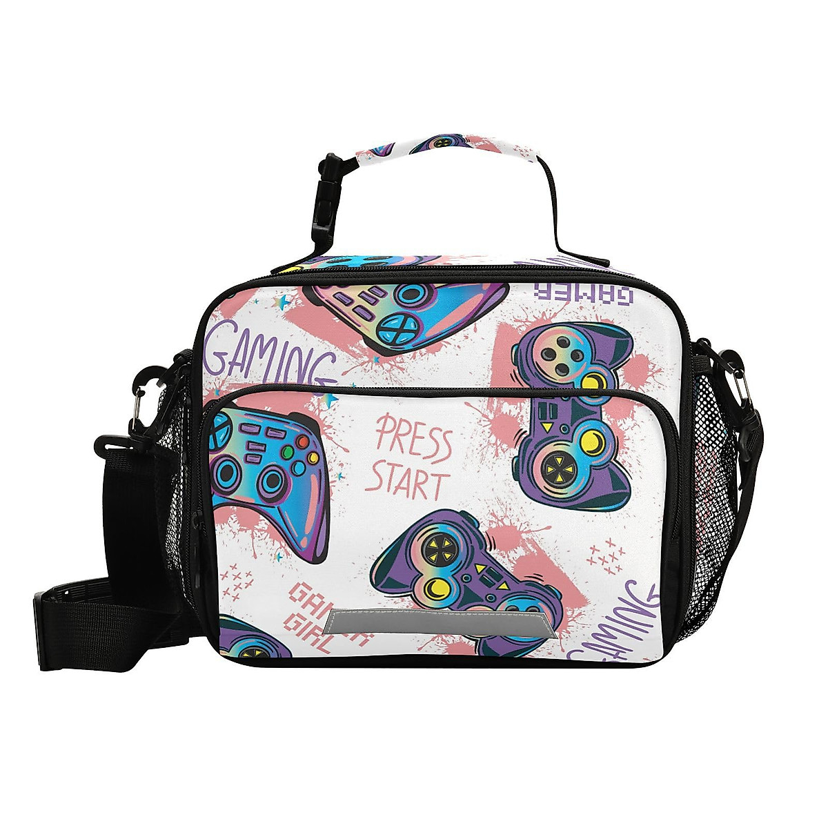 KOCOART Abstract Joystick Lunch Bag for Men and Women, 11 x 4.33 x 9.05 in, Nylon, Leakproof, Portable, Adjustable